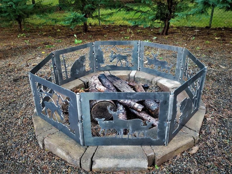Wildlife Fire Pit Outdoor Fire Pit Decorative Steel | Etsy