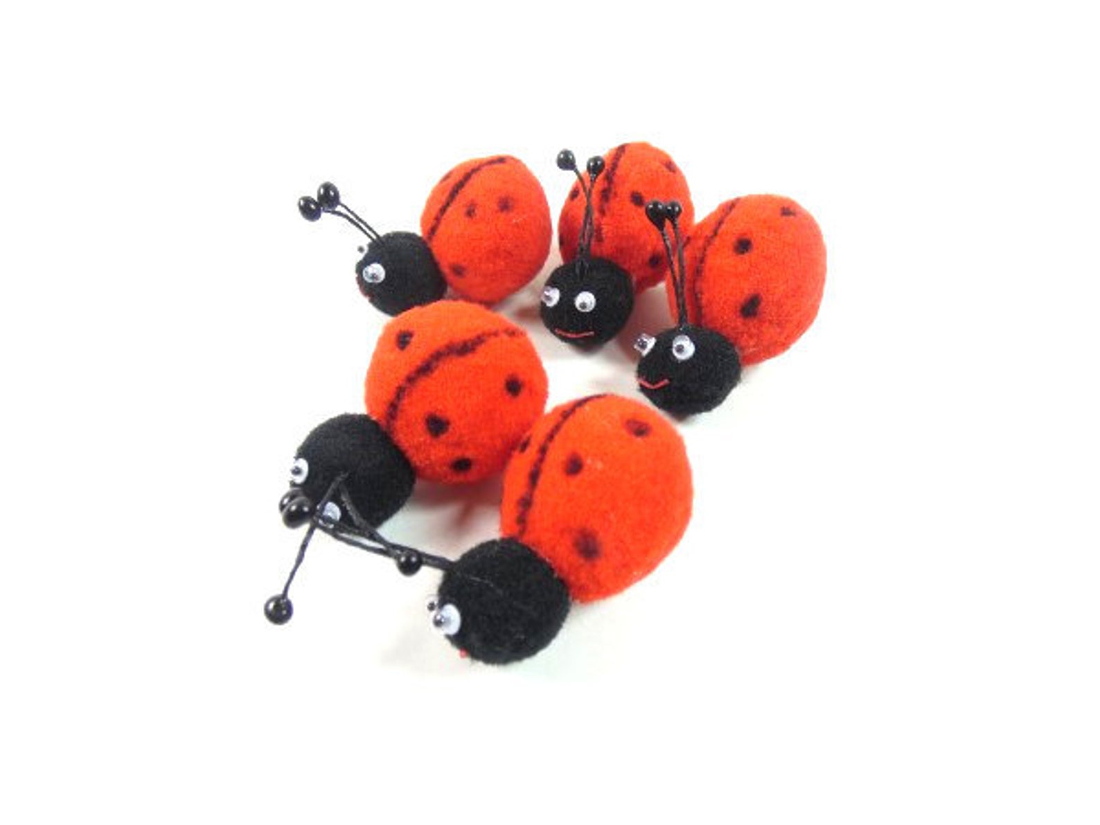 5 Red Ladybugs 1.4x1.4 Inches Artificial ladybugs fake | Etsy