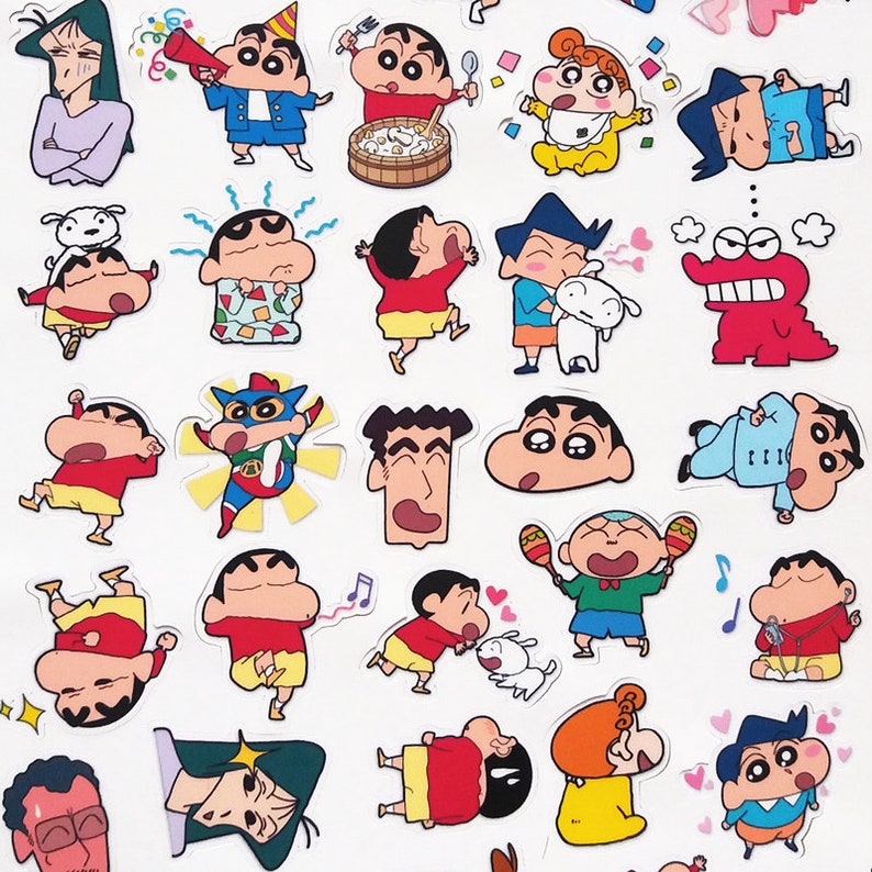 46 Pcs Crayon Shin-chan Sticker Pack/Anime Stickers/Decorative | Etsy