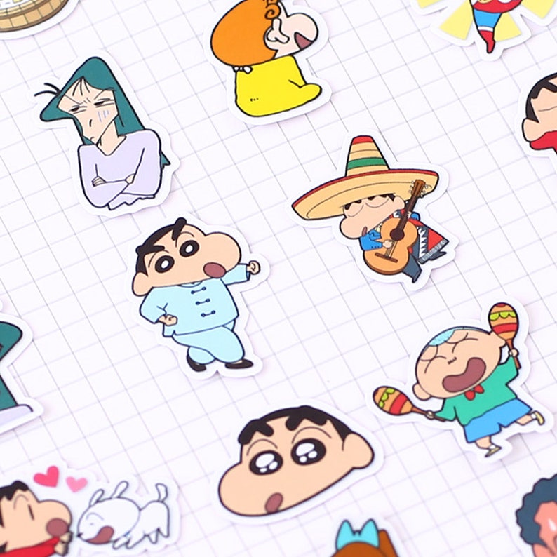 46 Pcs Crayon Shin-chan Sticker Pack/Anime Stickers/Decorative | Etsy