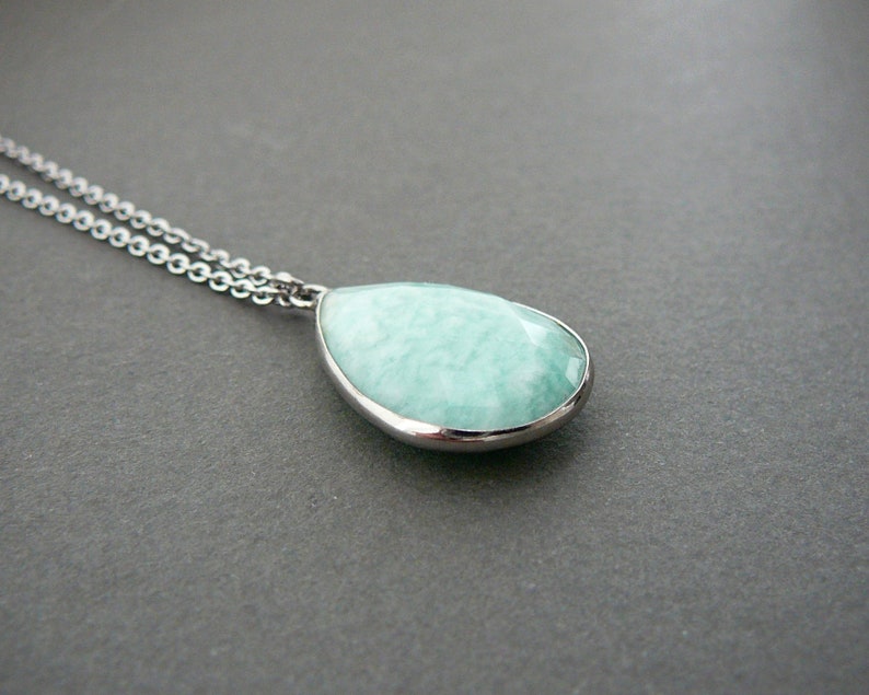Amazonite Necklaces Green Stone Pendant for Women Gift Mint | Etsy