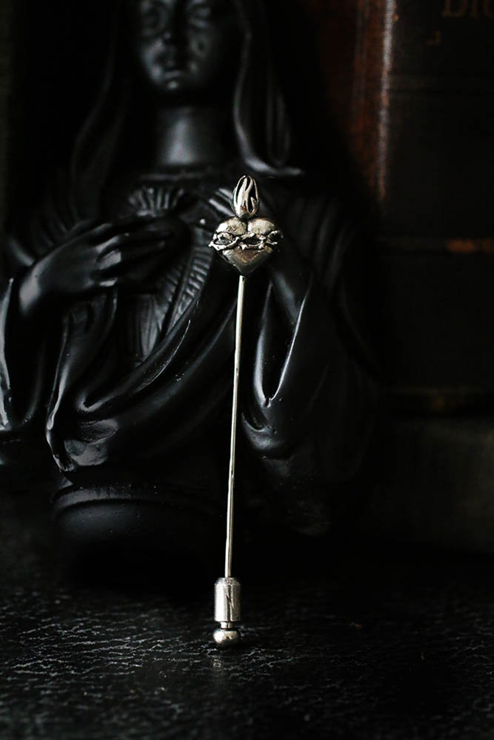 Sacred heart Lapel pin Only at DEFY/ Gold and Silver color | Etsy