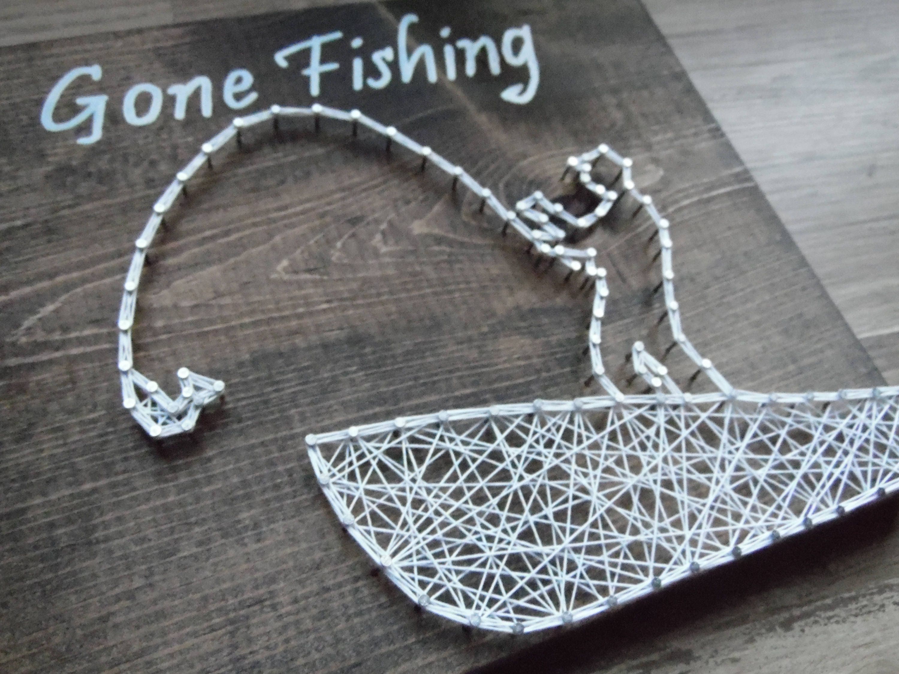 Fishing string art gone fishing string art string art | Etsy