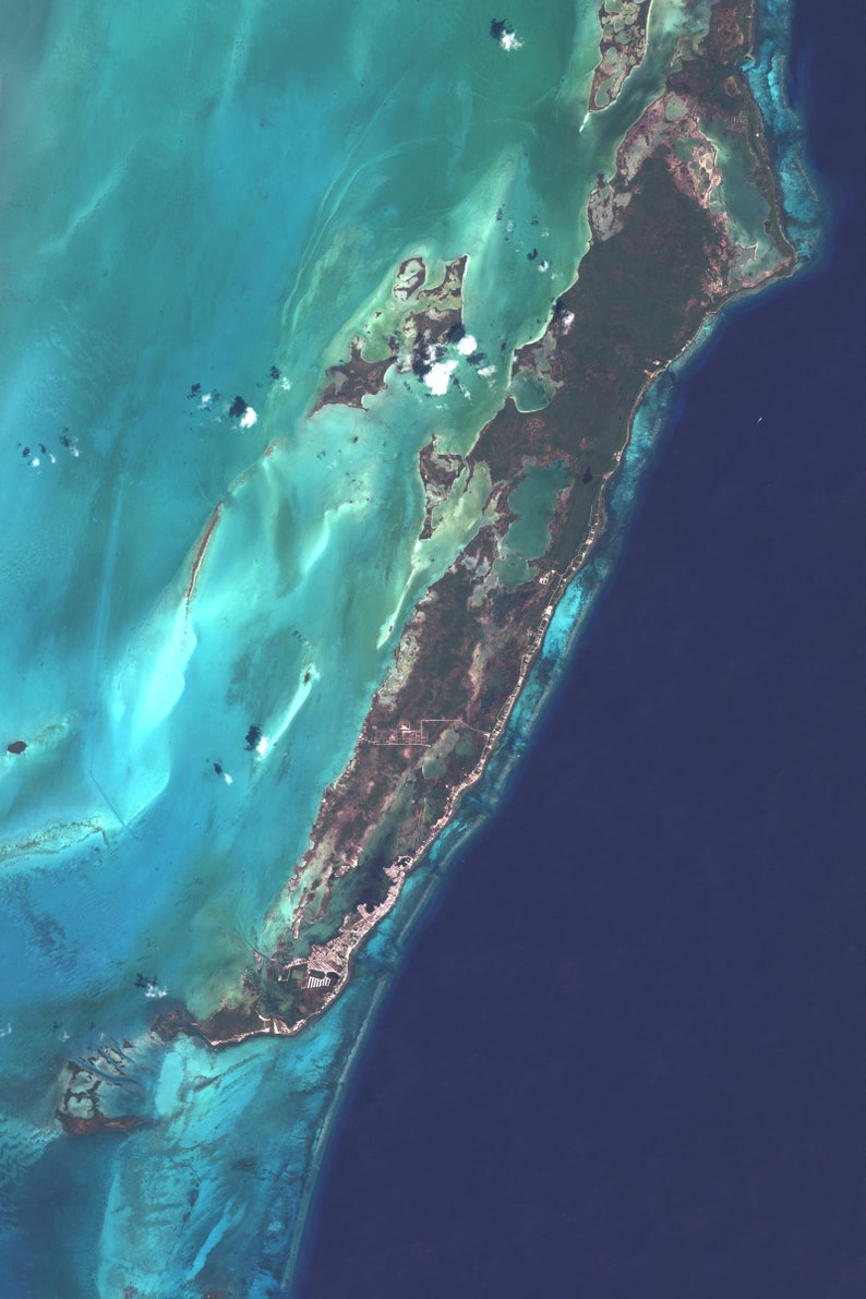 Belize: Ambergris Caye Aerial Map Satellite Image Satellite | Etsy