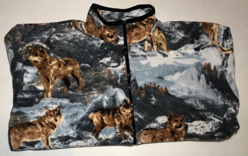 ZooFleece Mountain Wolf Fleece Jacket Winter Wolves Howling | Etsy
