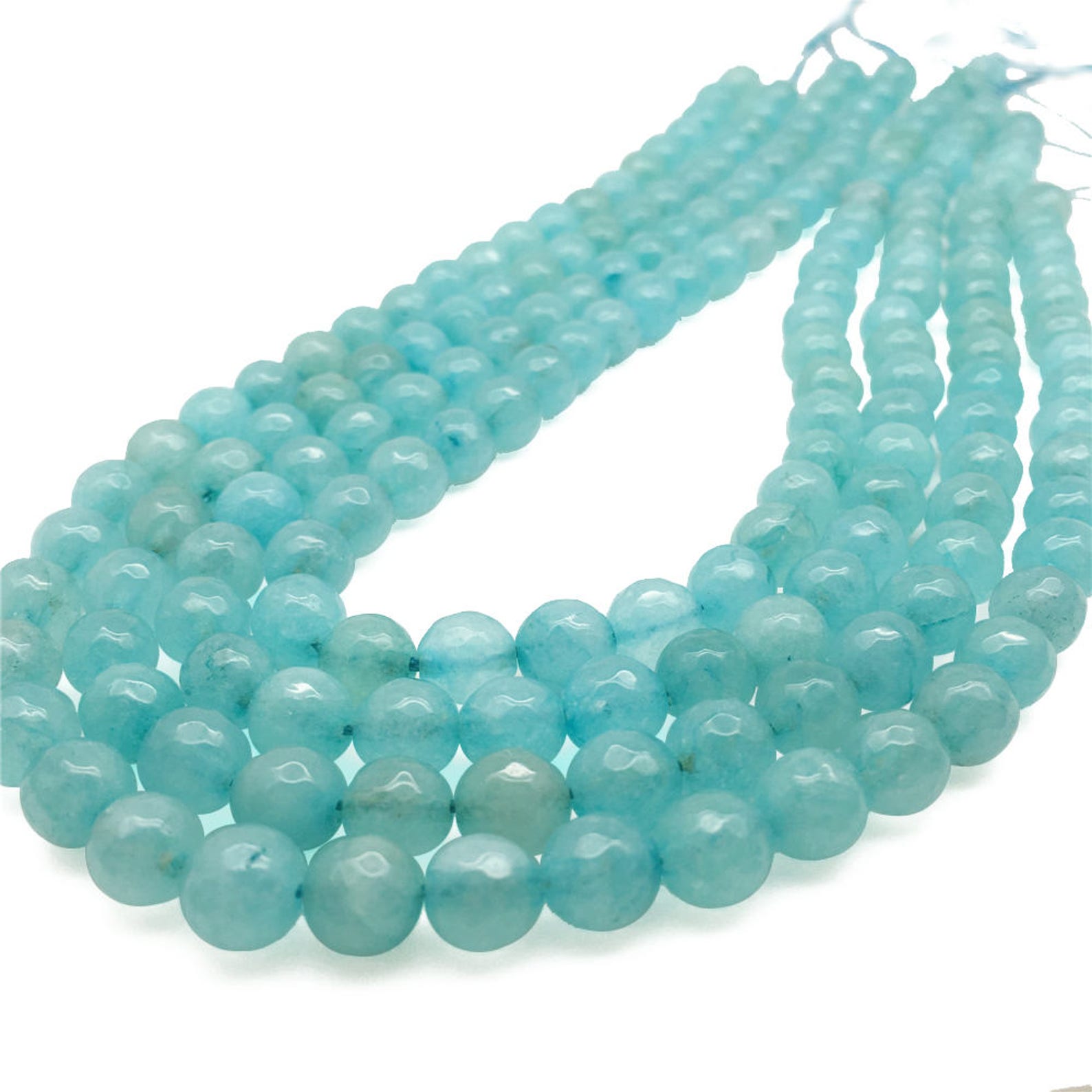 8mm Perles de jade bleu faceted perles de pierres précieuses | Etsy