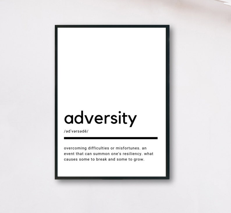 Adversity Definition Printable Wall Art Adversity Print | Etsy