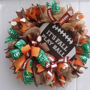 Football Wreath Fall Football Wreath Its Fall Play Ball | Etsy
