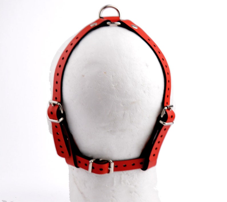 Red Bondage Bdsm Ball Gag Ballgag Hand Made Leather Hear Etsy