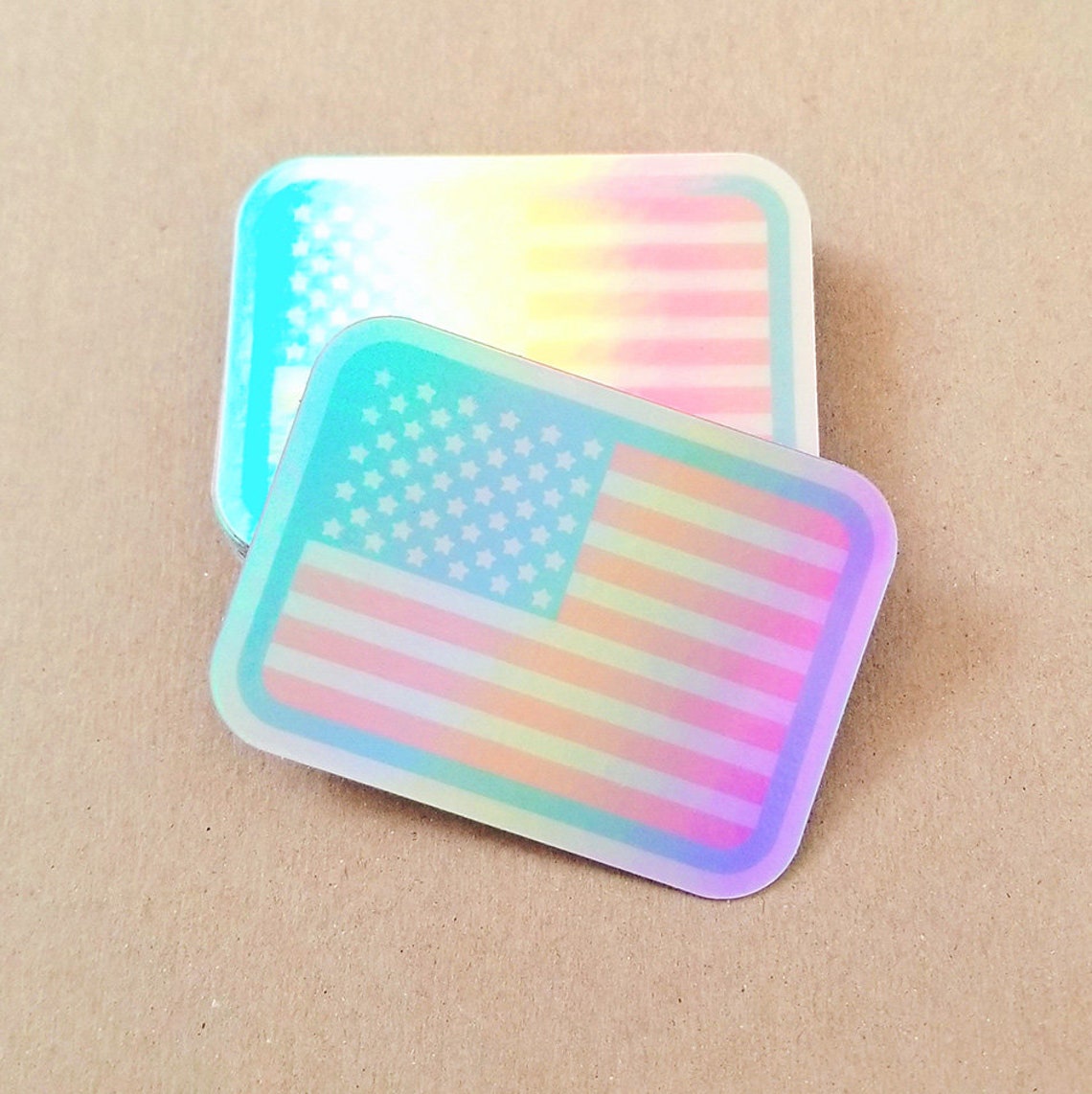 American Flag Holographic Sticker | Etsy
