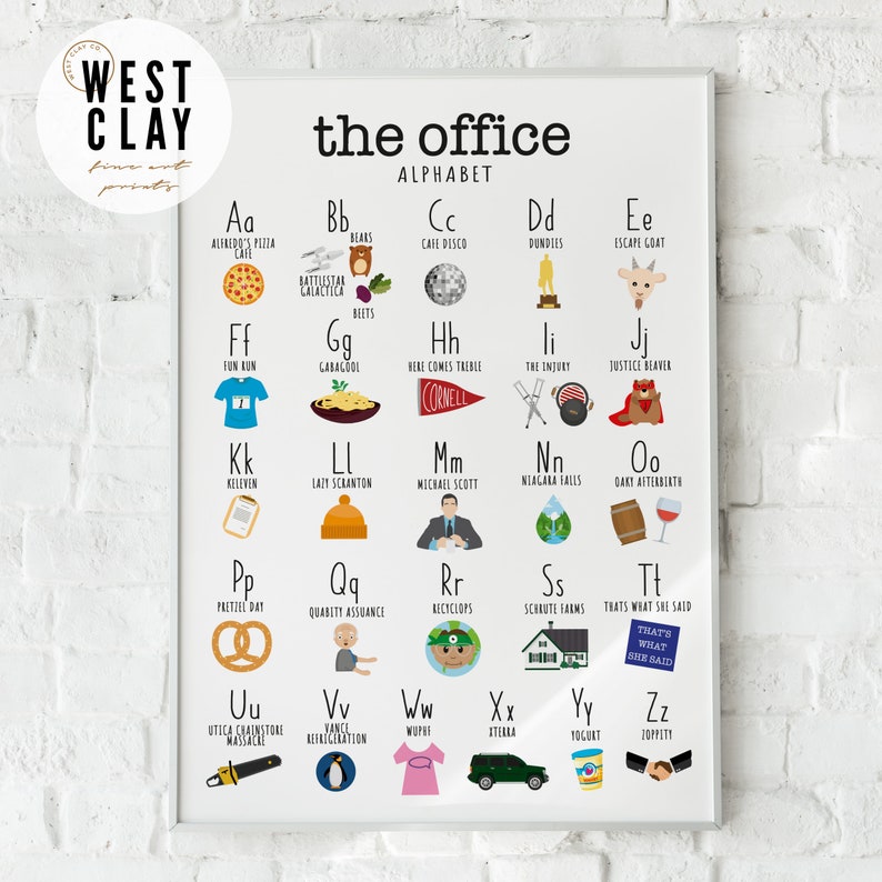 The Office Alphabet The Office TV SHOW Art Poster Print | Etsy