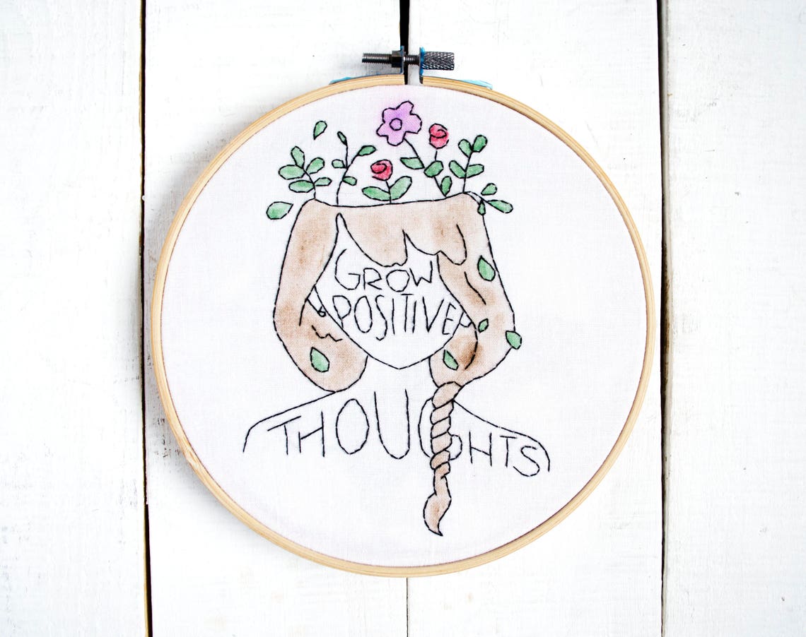 Quotes embroidery hoop art botanical embroidery freestyle | Etsy