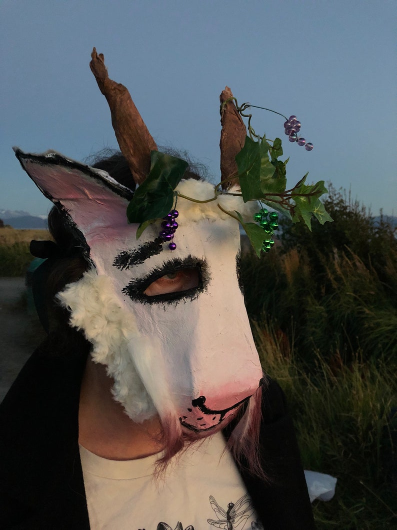 Goat Mask Satyr Cosplay Costume Pagan Wine God Pan Bacchus | Etsy