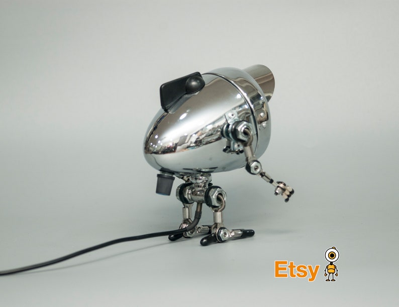Dwarf Full range dimmer Pipe robot lamp Metal Art Cute Robot | Etsy