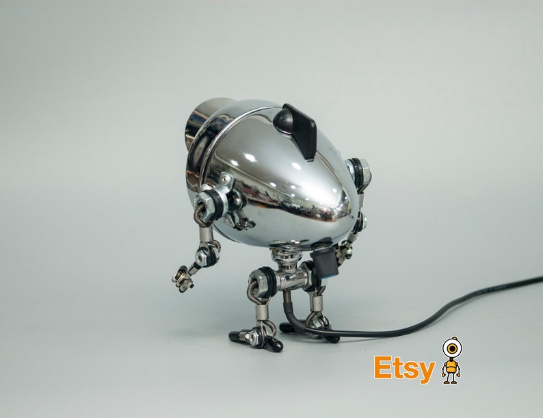 Dwarf Full range dimmer Pipe robot lamp Metal Art Cute Robot | Etsy