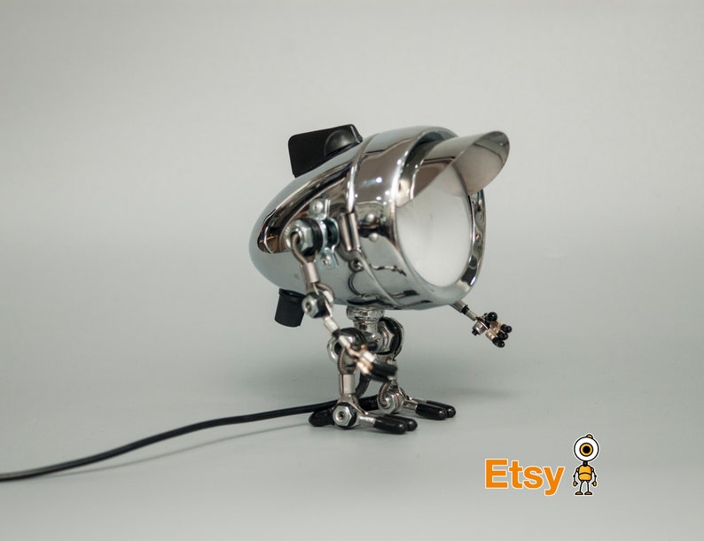 Dwarf Full range dimmer Pipe robot lamp Metal Art Cute Robot | Etsy