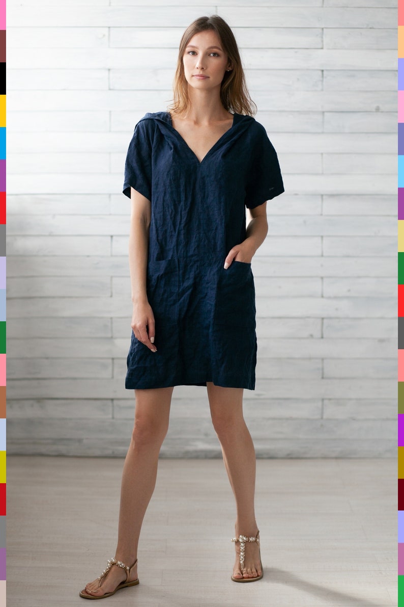 100 Pure Linen Italy Linen Tunic Flax Dress Linen Dress Etsy