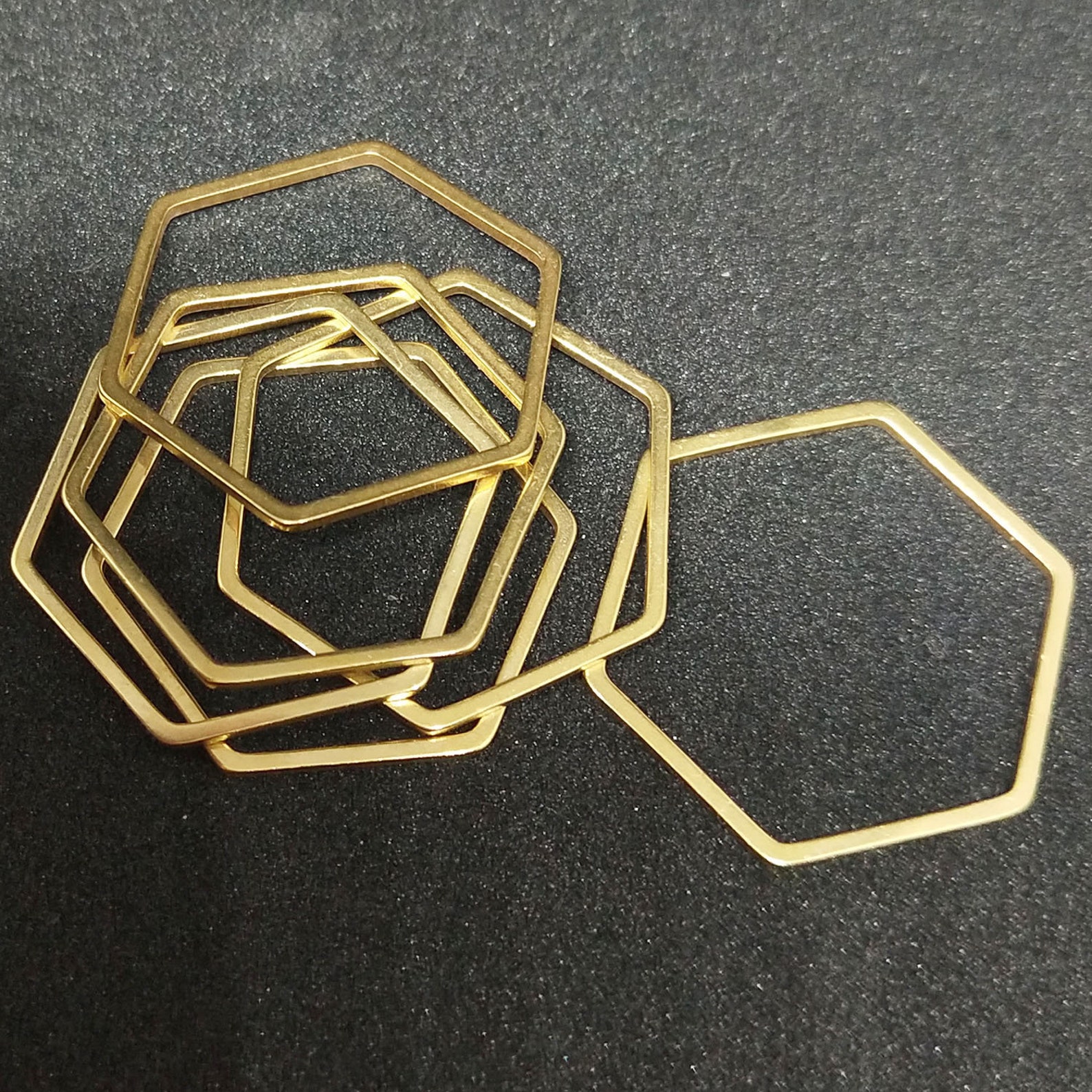 30pcs Stainless Steel Hexagon Connectors Gold Plated Hollow | Etsy