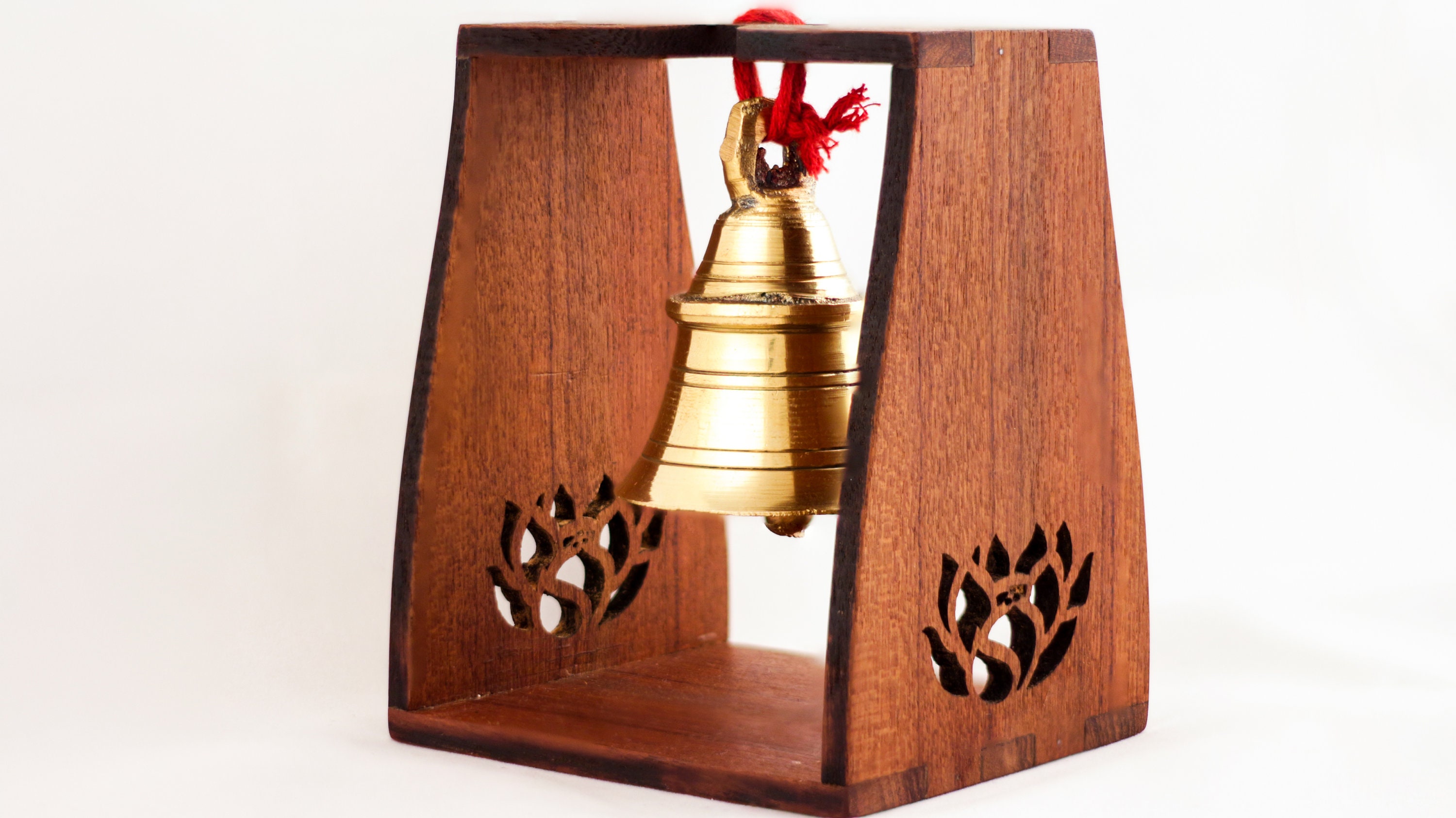 BELL STAND Sound of Mindfulness Brass Bell with Wood Frame | Etsy