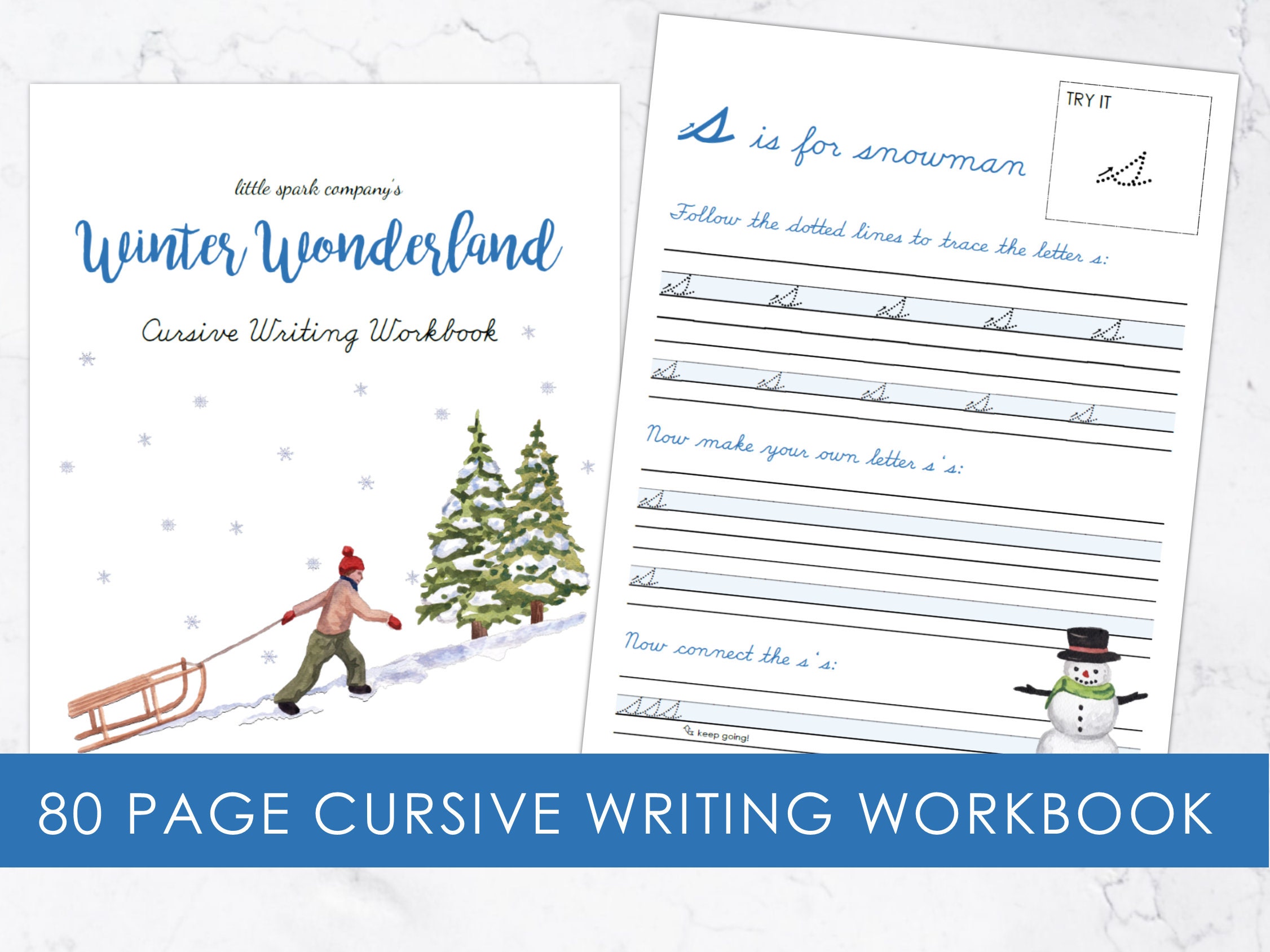 Winter Wonderland Cursive Writing Bundle | Etsy