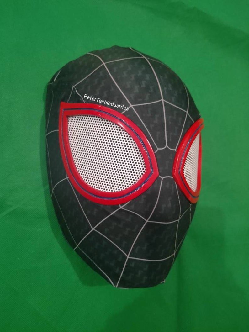 Mask Faceshell Miles Morales Spiderman Into SpiderVerse | Etsy