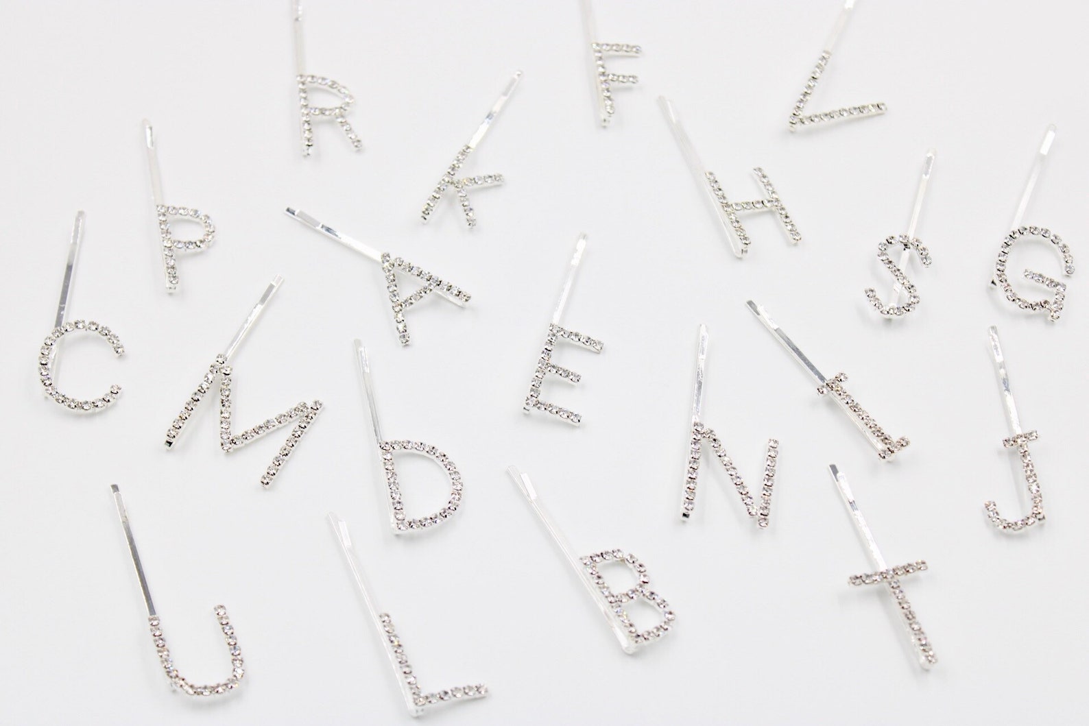 Rhinestone Letter Hair Pins Initial Hair Pins Initial Hair | Etsy