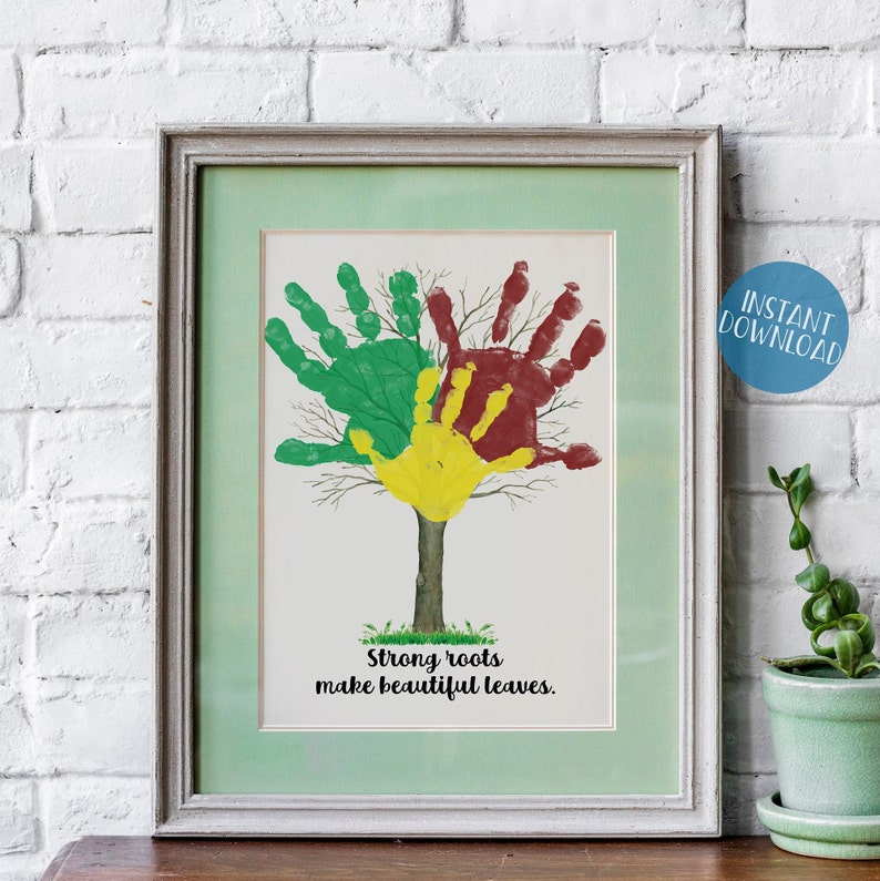Family Handprint Wall Art Gift for Dad Gift for Mom | Etsy