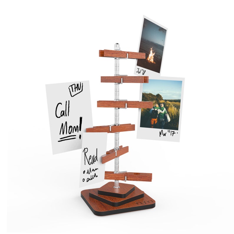 Walnut Photo Holder Multiple Note Holder Weekly Planner | Etsy