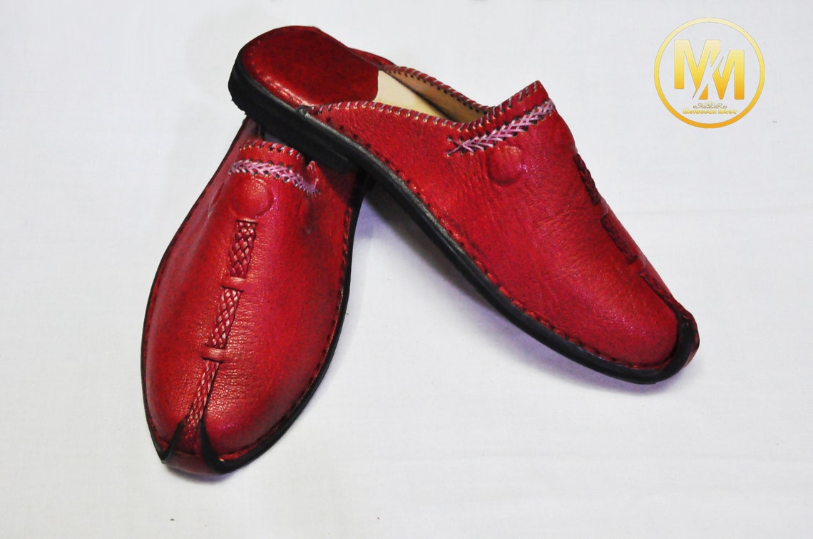 Moroccan Brown Babouche Men's slippers Handmade shoes | Etsy