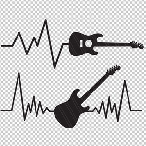 Heartbeat svg Guitar heartbeat svg Heart beat svg Music | Etsy