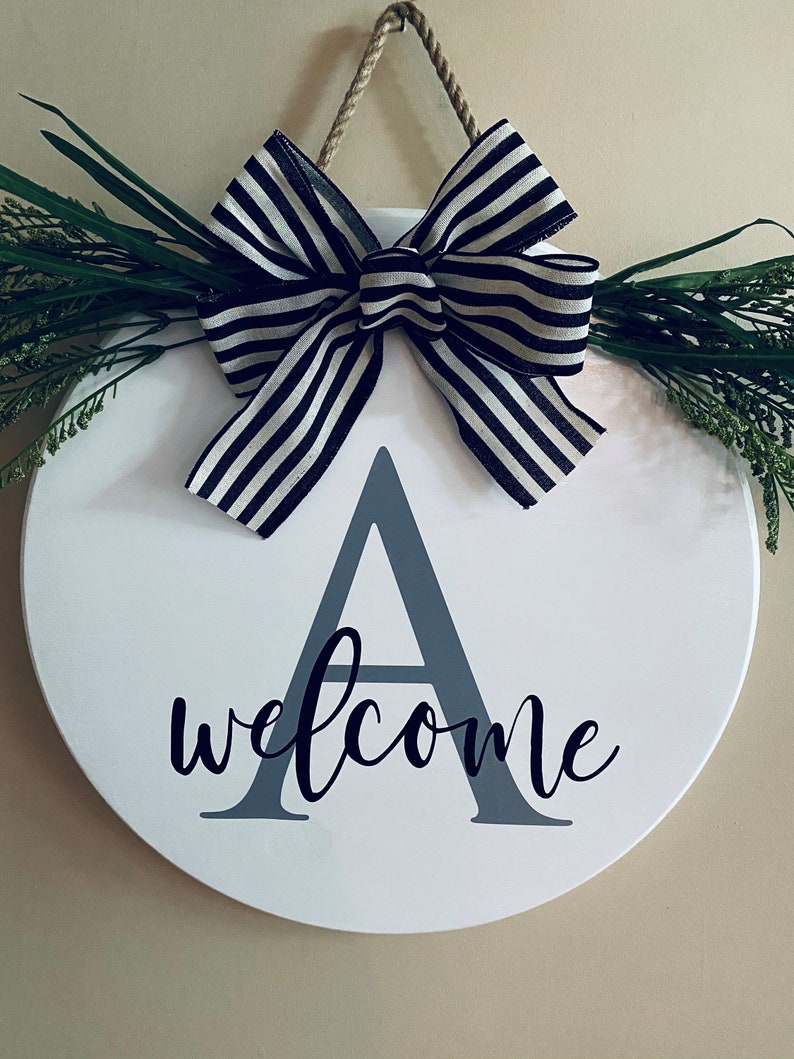Door Hanger Welcome Sign Initial Front Door Door Sign | Etsy