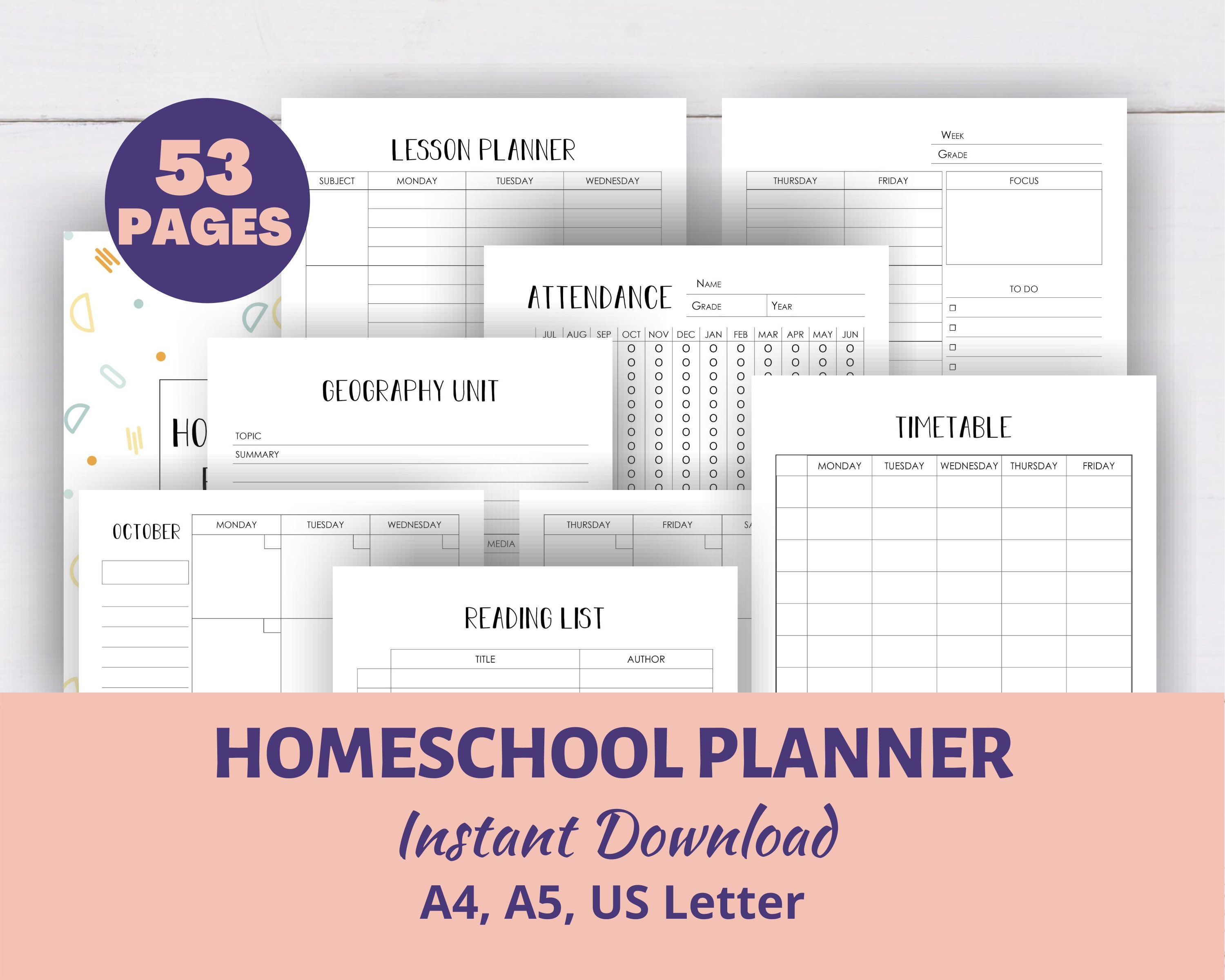 Homeschool Planner Printable Homeschool Resources Homeschool | Etsy