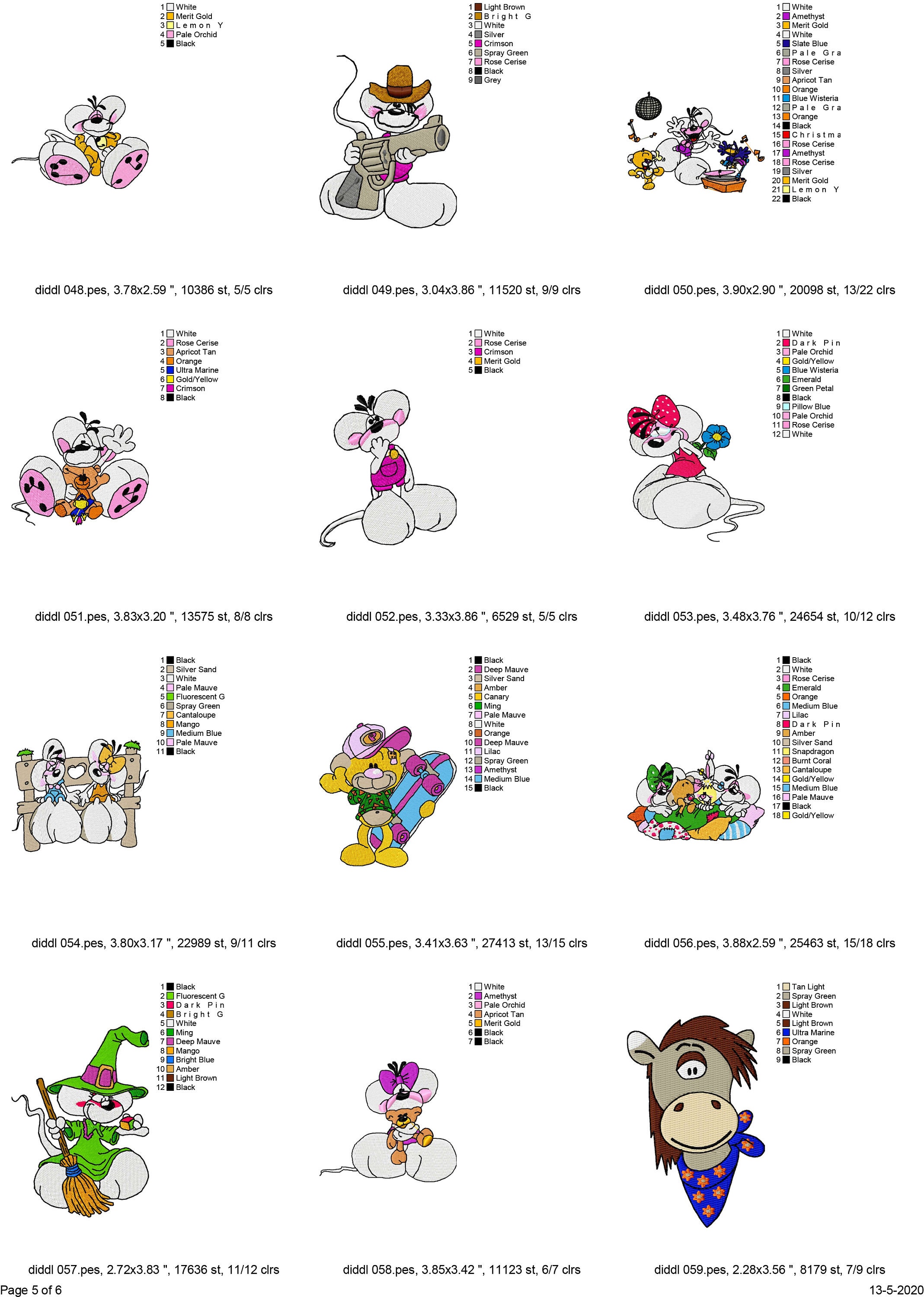 60 Diddle Mouse machine embroidery designs cartoon mouse | Etsy