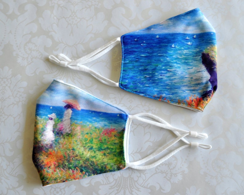 The Cliff Walk at Pourville Face Mask Claude Monet | Etsy