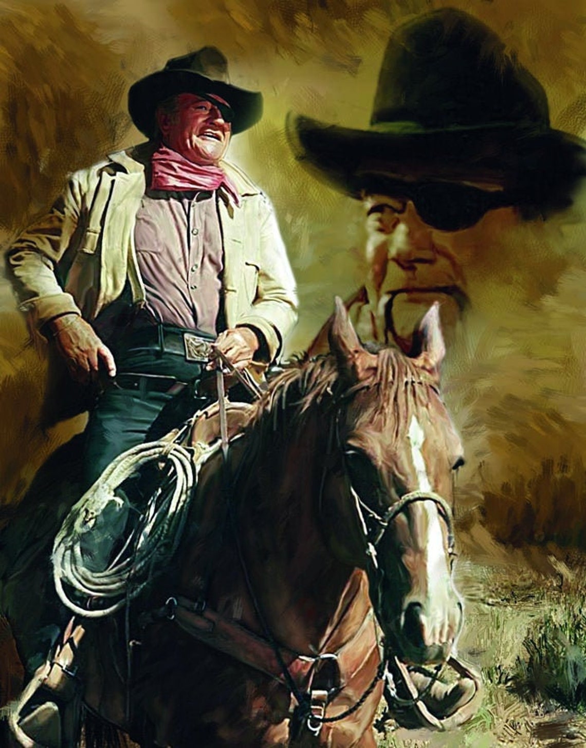 John Wayne Print John Wayne Poster Canvas Print Acrylic | Etsy