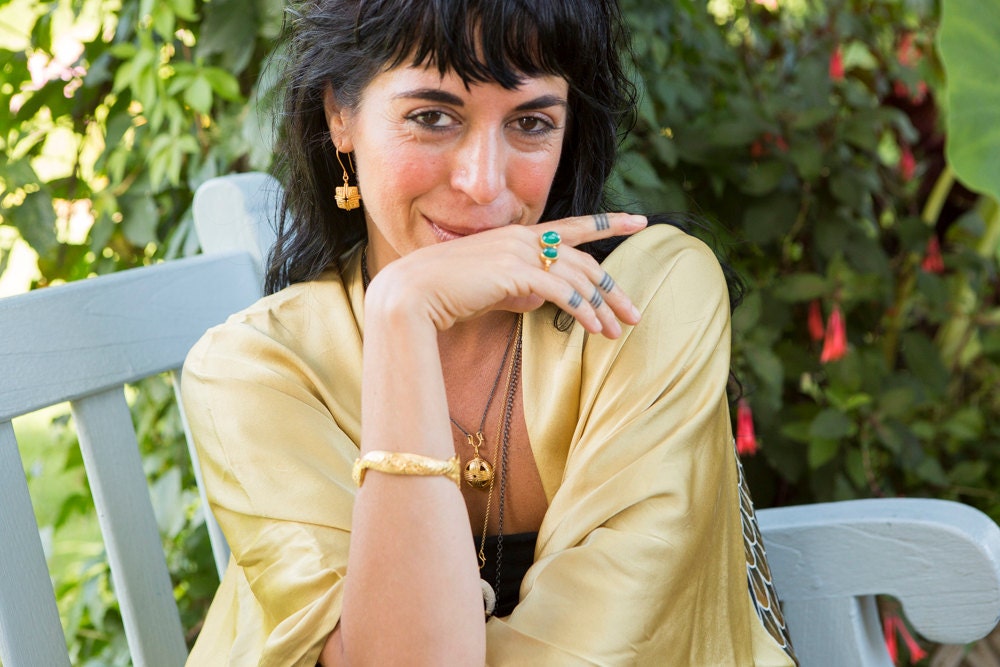 Morocco gold dome necklace 22k gold vermeil with tribal | Etsy