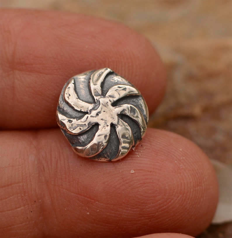 Sun Button in Sterling Silver Borjgali Georgian Sun Symbol | Etsy