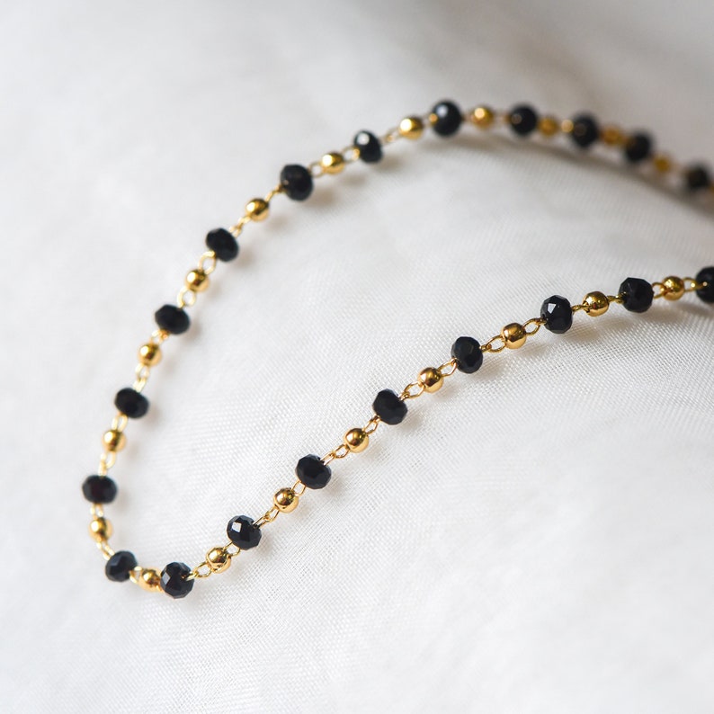 Gold Crystal Beaded Chains Gold plated Brass Cable Chain | Etsy