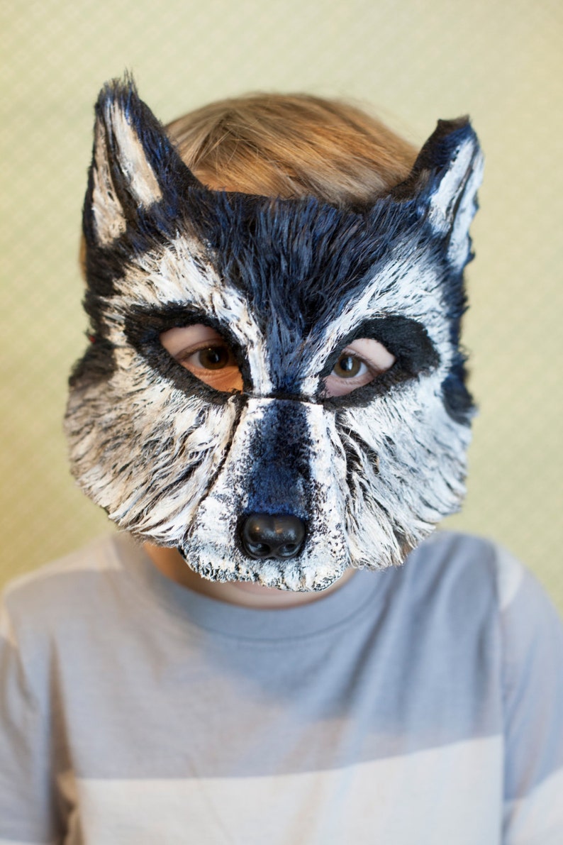 Child Mask Big Bad Gray Wolf Mask werewolf mask wolf | Etsy