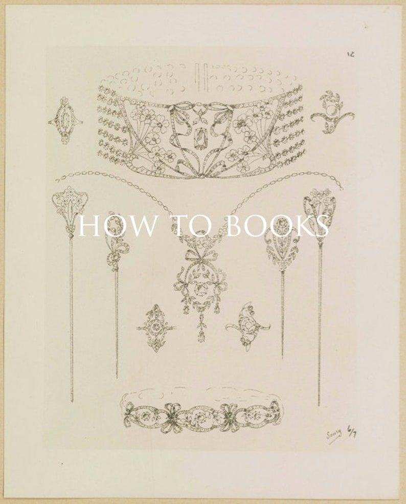 500 Art Nouveau FRENCH JEWELLERY DESIGNS Rare illustrated | Etsy