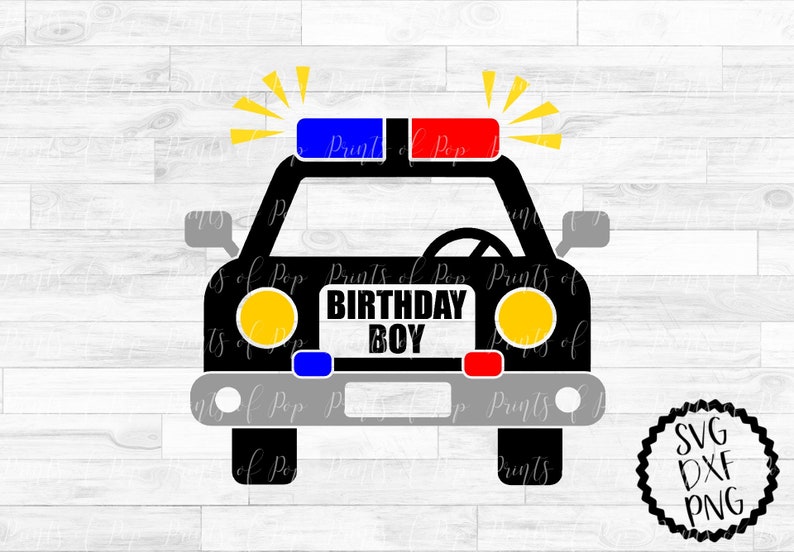 Police Car svg Birthday Boy Clip Art Police Sublimation | Etsy