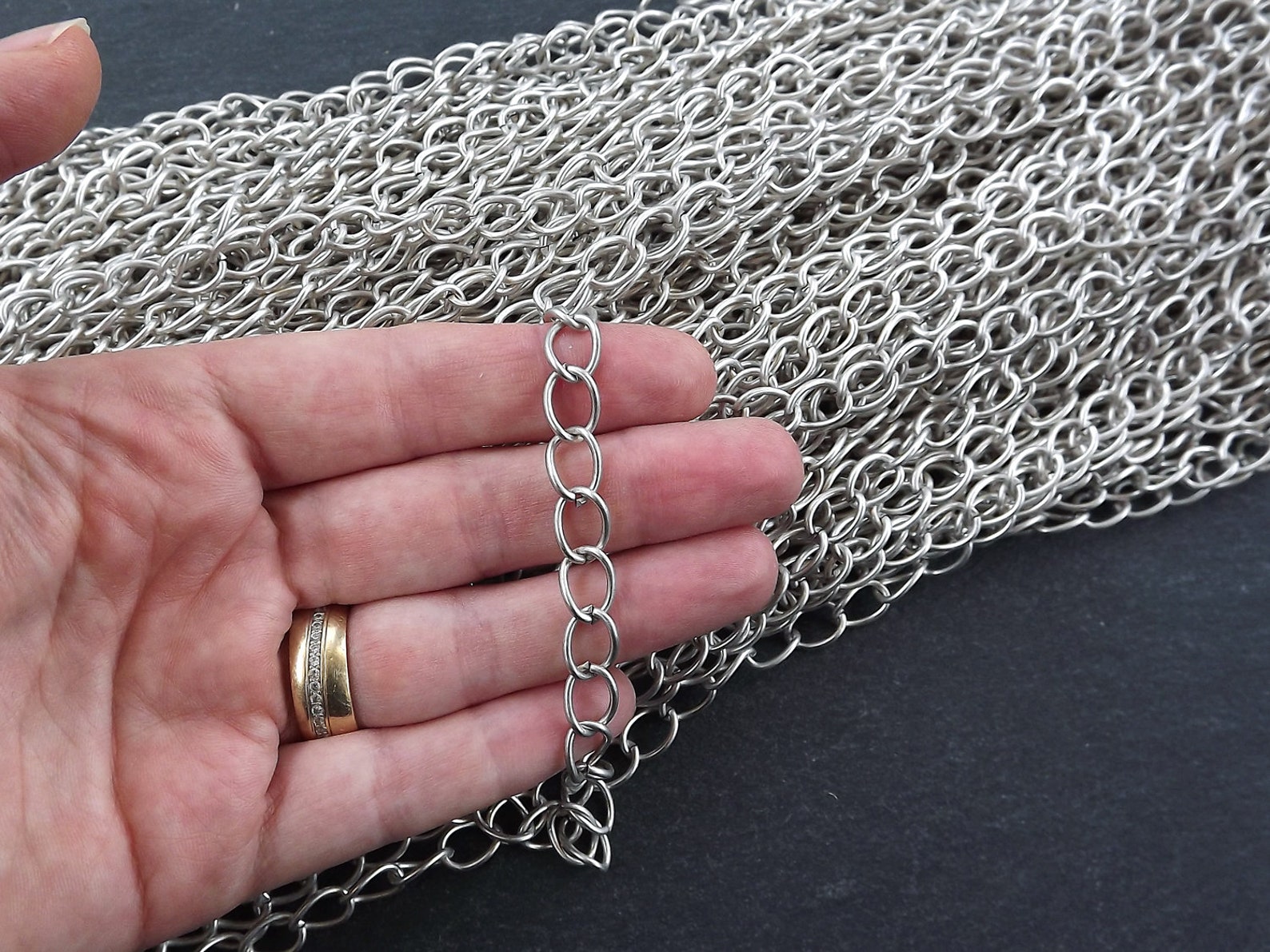 Silver Twisted Link Chain Silver Twisted Chain Silver Chain | Etsy