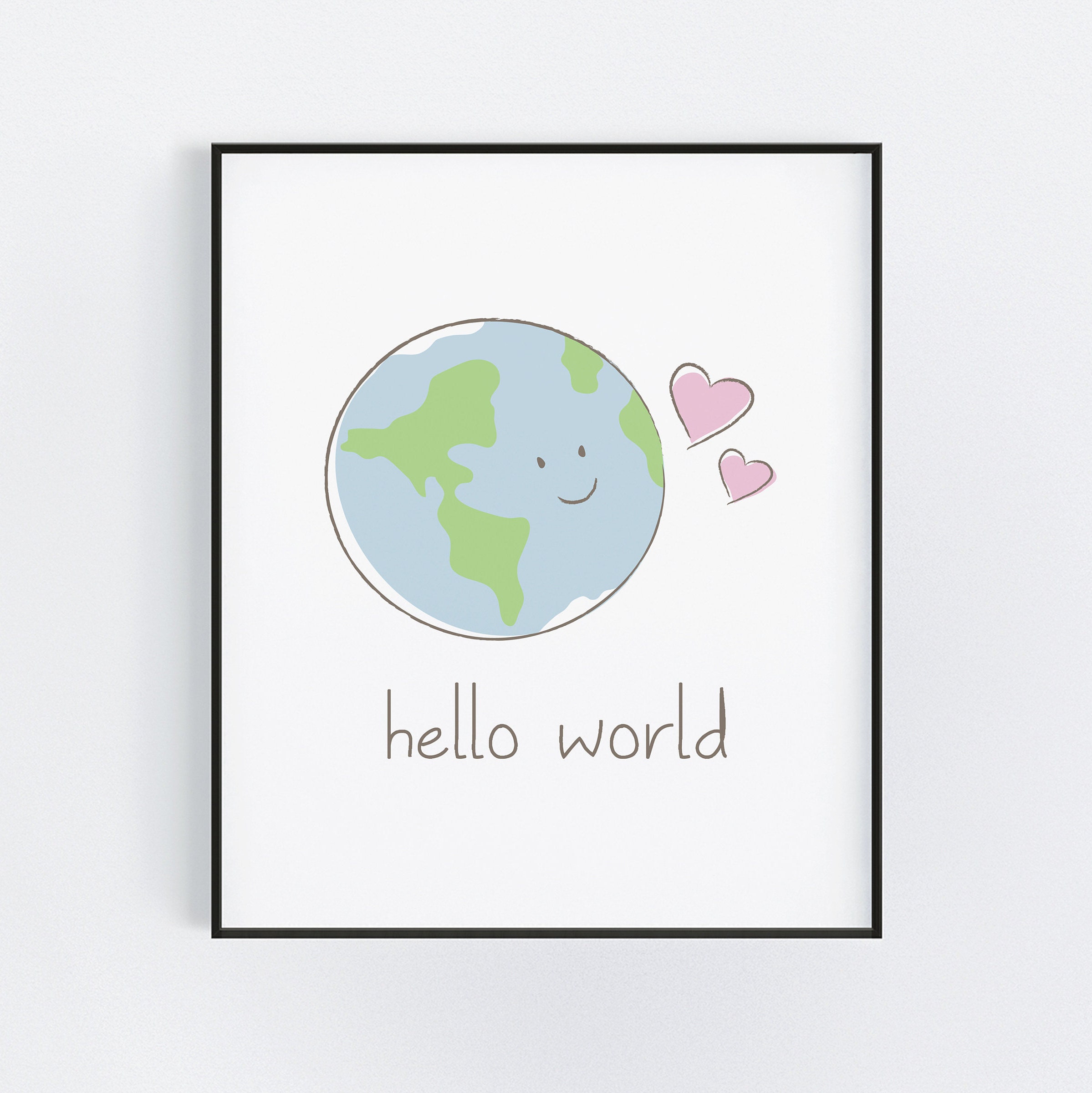 Hello World Printable Hello World Art Print Hello World | Etsy