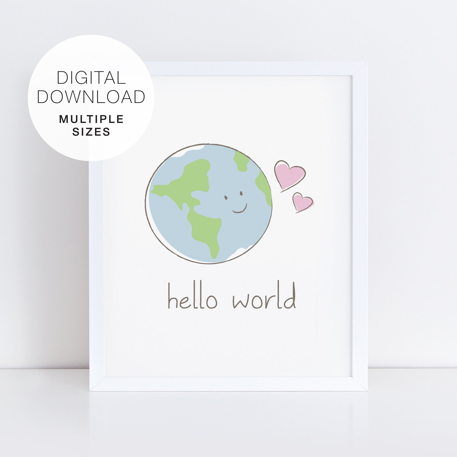 Hello World Printable Hello World Art Print Hello World | Etsy