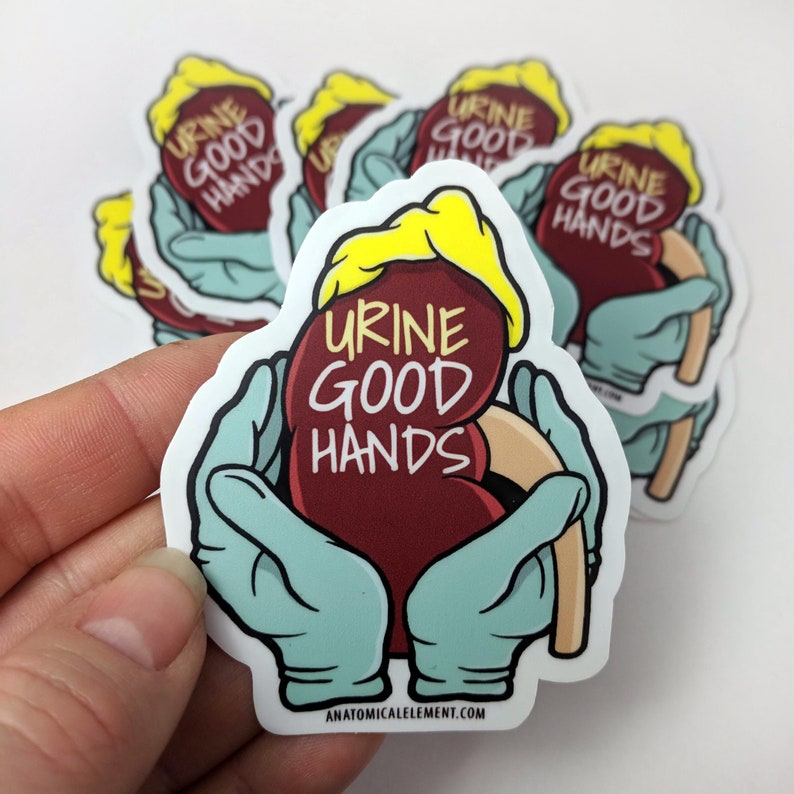 URINE GOOD HANDS Anatomical Kidney Vinyl Die-Cut Sticker | Etsy