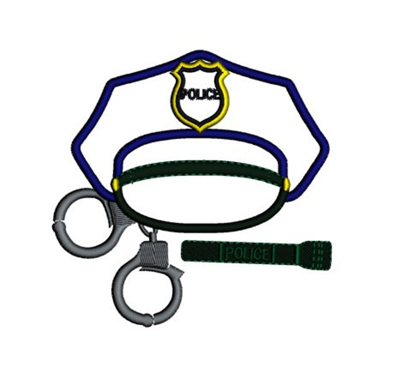 Police Cap with Handcuffs Applique Embroidery Digitized Design | Etsy