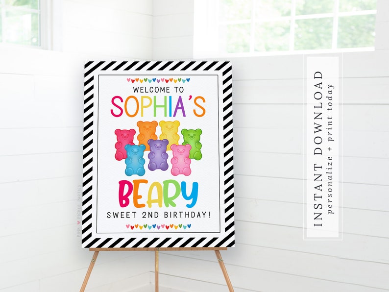 Gummy Bear Birthday Party Welcome Sign Gummy Bear Party | Etsy