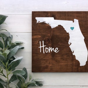 Florida Home Sign Florida map Florida Sign Custom Sign | Etsy