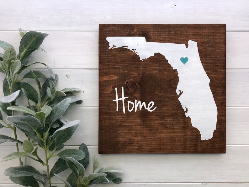 Florida Home Sign Florida map Florida Sign Custom Sign | Etsy