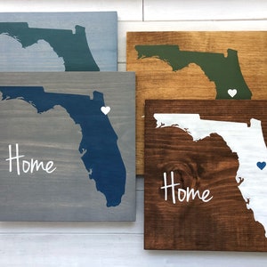 Florida Home Sign Florida map Florida Sign Custom Sign | Etsy